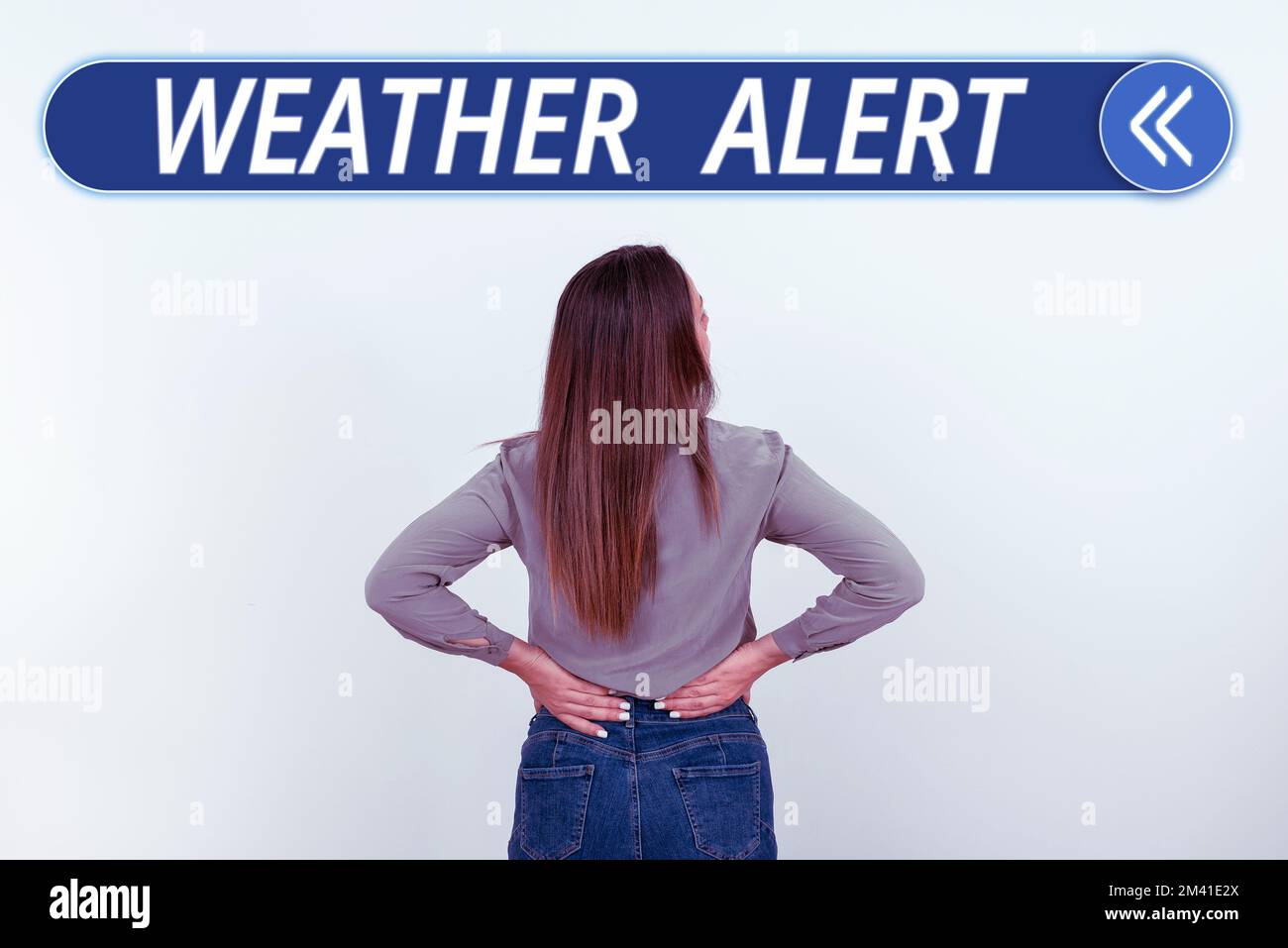 Text caption presenting Weather Alert. Word Written on urgent warning ...
