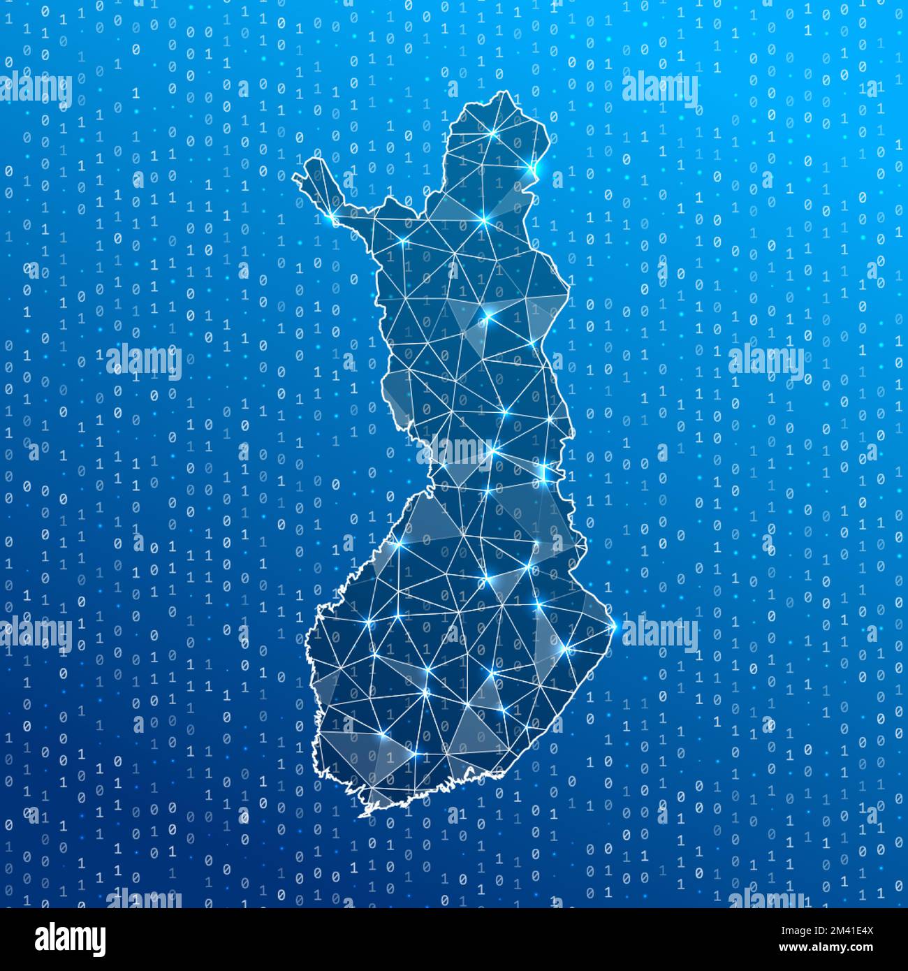 Network map of Finland. Country digital connections map. Technology ...