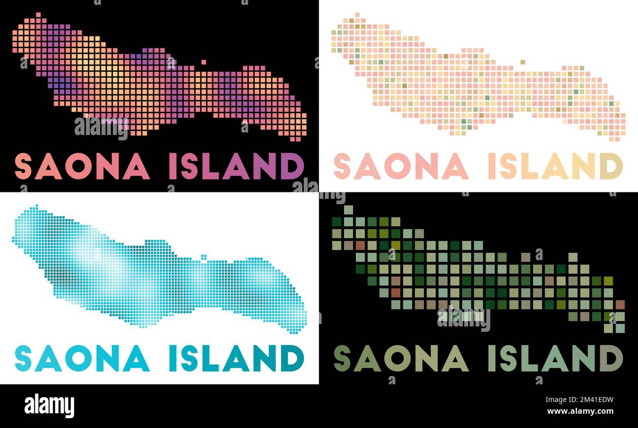 Saona Island map. Collection of maps of Saona Island in dotted style ...