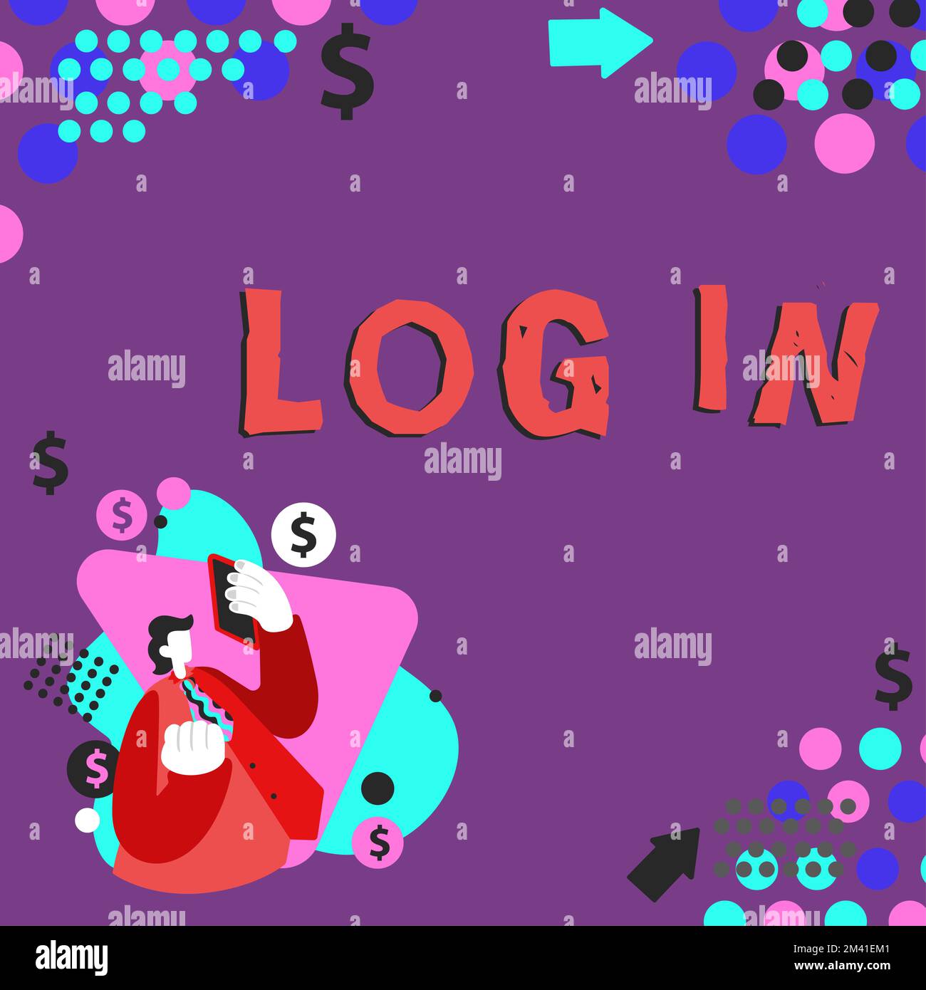 Conceptual Caption Log In Business Concept Go Through The Procedures To Begin Use Of A Computer