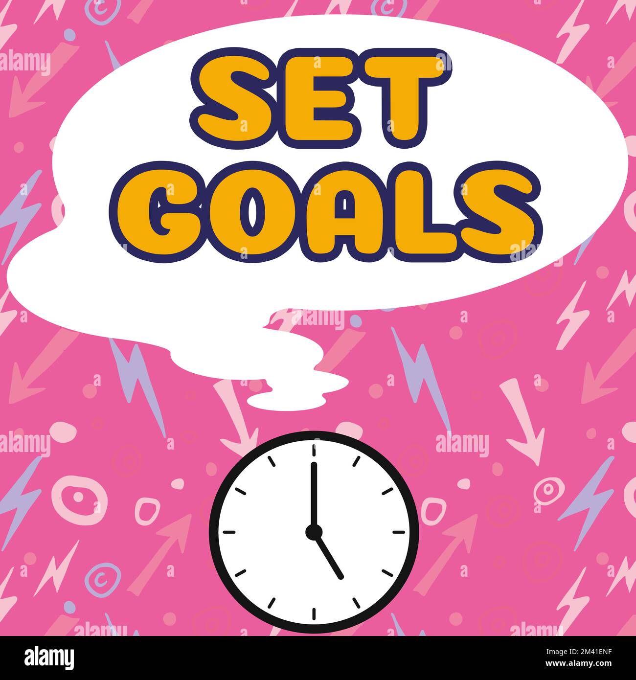 Text caption presenting Set Goals. Business overview Defining or ...