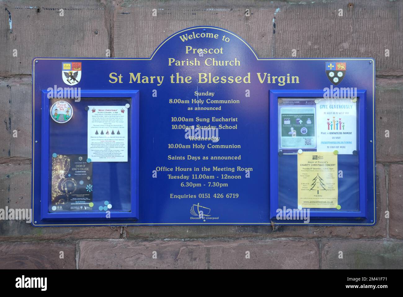 St Mary the Blessed Virgin. Prescot Parish Church Stock Photo - Alamy