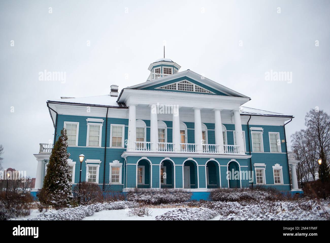 An old mansion with a wooden veranda, built in the 19th century Stock ...