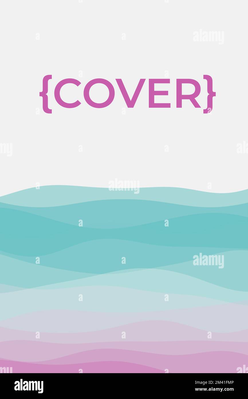 Cover page template. Page template with soft curves in teal and purple ...