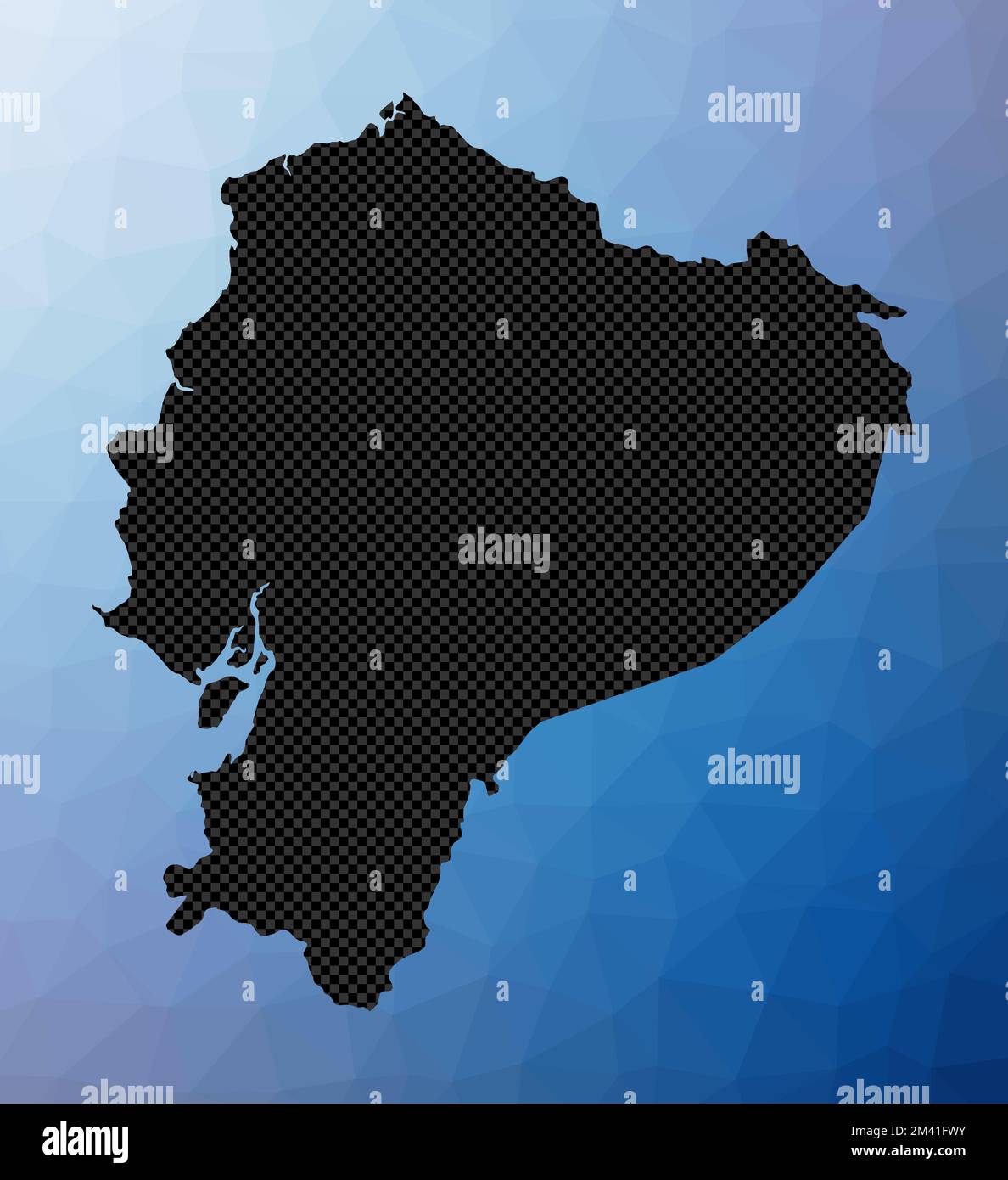 Ecuador geometric map. Stencil shape of Ecuador in low poly style ...
