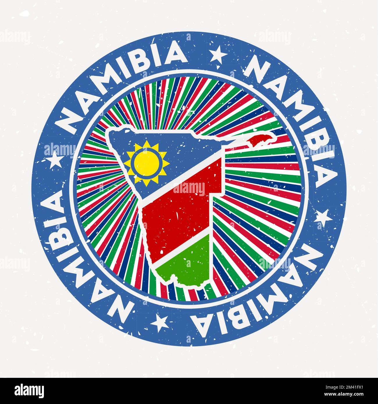 Namibia round stamp. Logo of country with flag. Vintage badge with ...