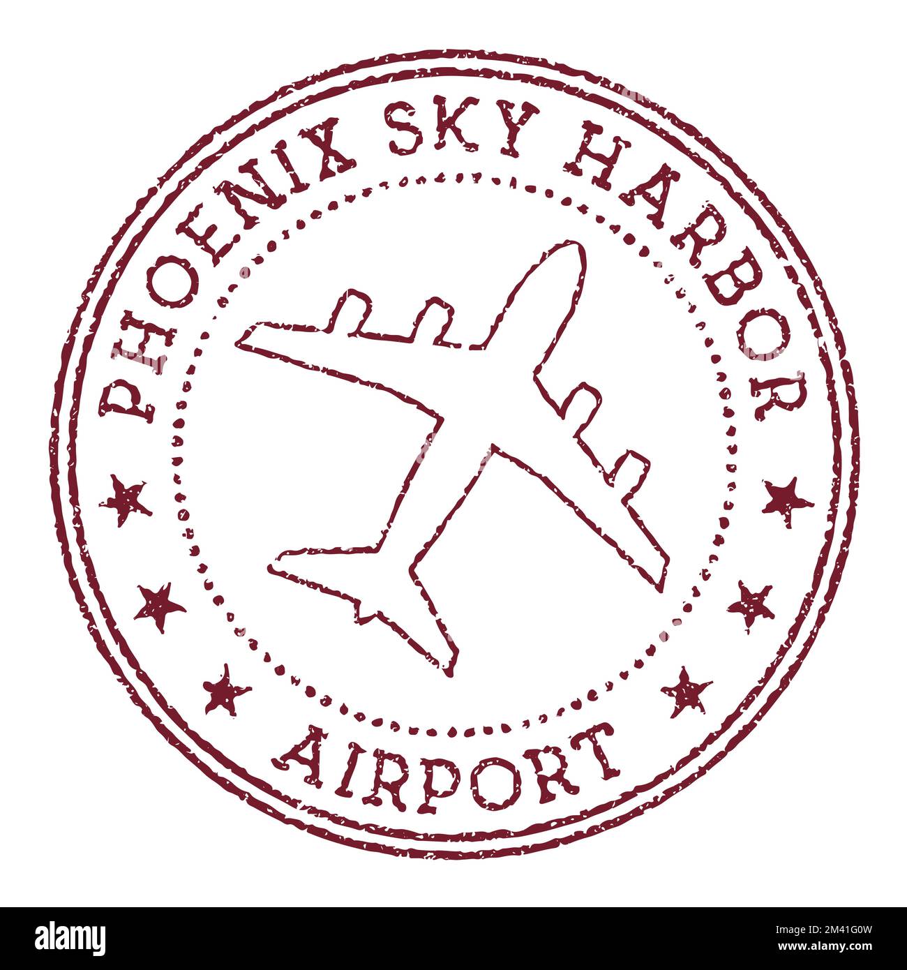 Phoenix Sky Harbor Airport stamp. Airport of Phoenix round logo. Vector ...