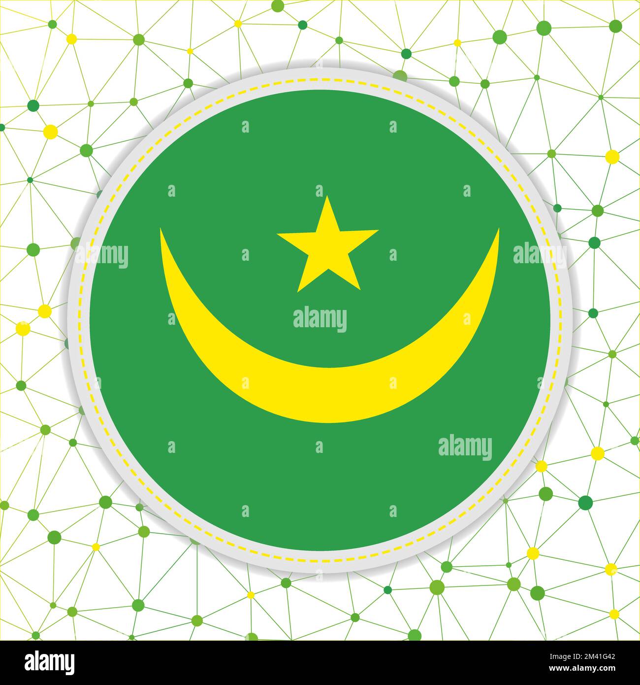 Flag Of Mauritania With Network Background Mauritania Sign Radiant
