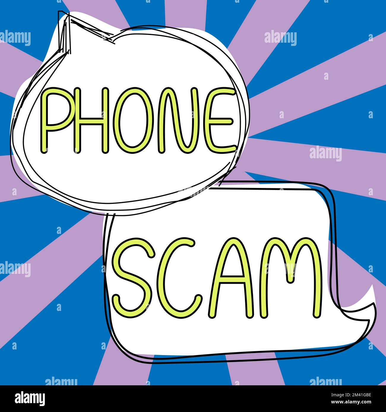 Text caption presenting Phone Scam. Concept meaning getting unwanted ...