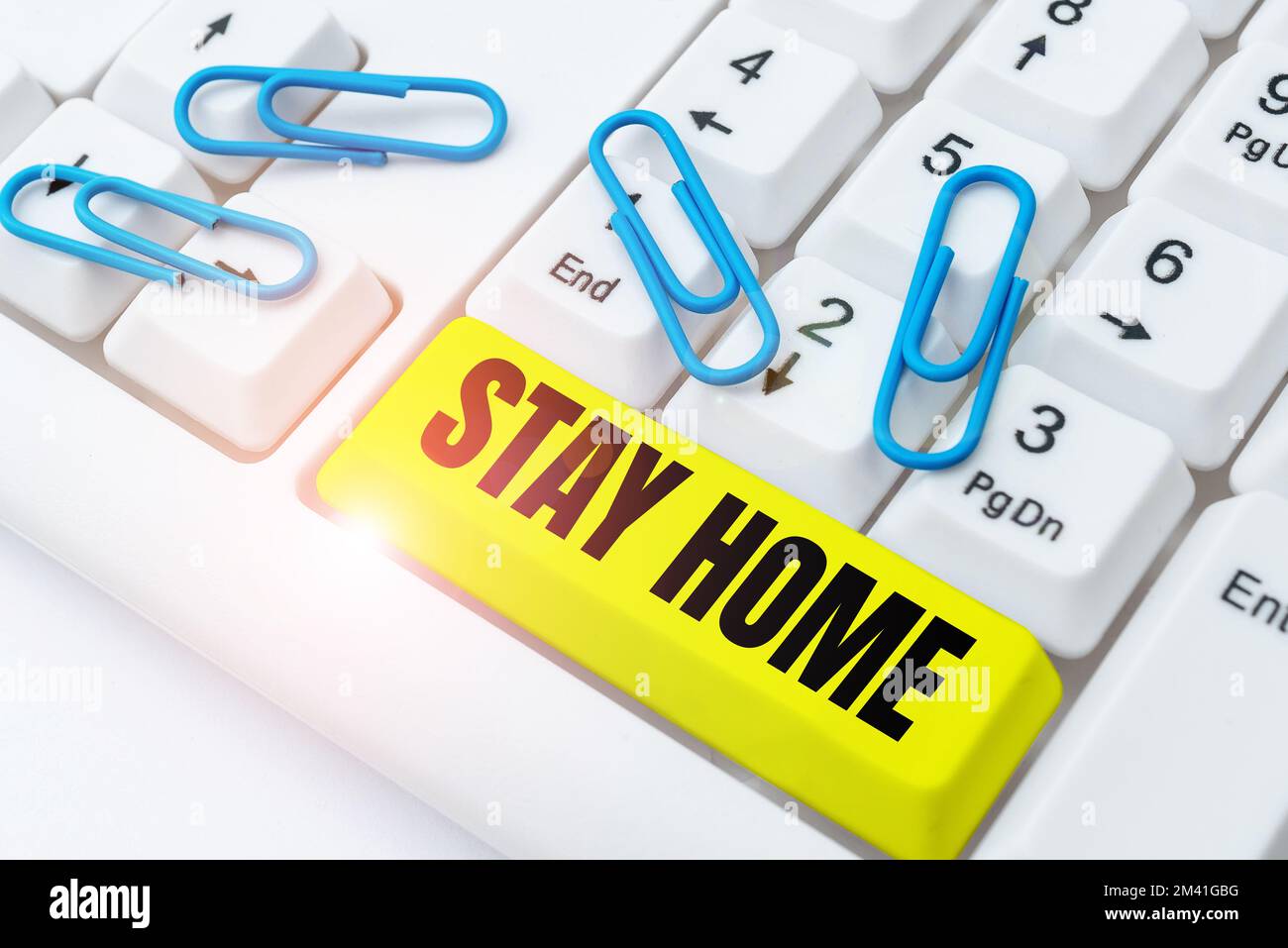 Conceptual caption Stay Home. Internet Concept not go out for an ...