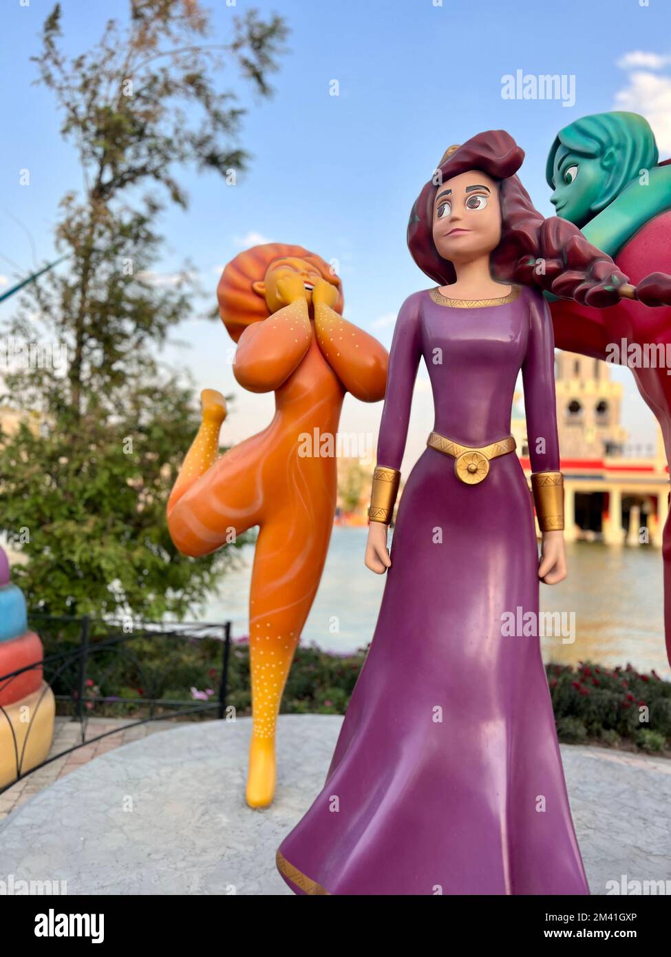A vertical of a colorful princess statue in Yerevan park Stock Photo ...