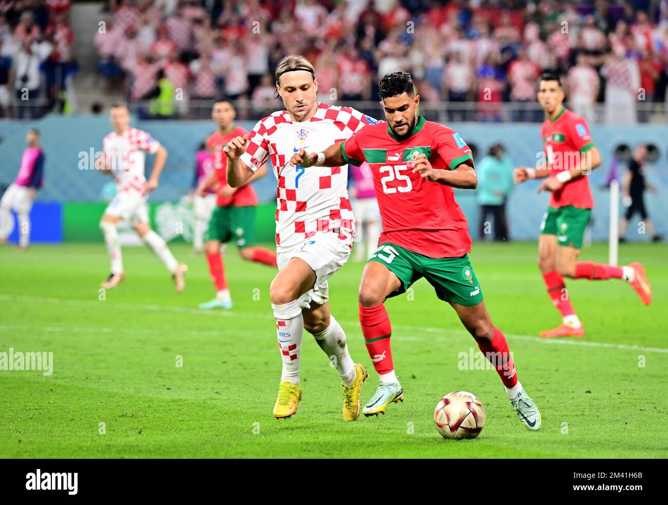 DOHA, QATAR - DECEMBER 17: Yahia Attiyat Allah of Morocco competes for ...