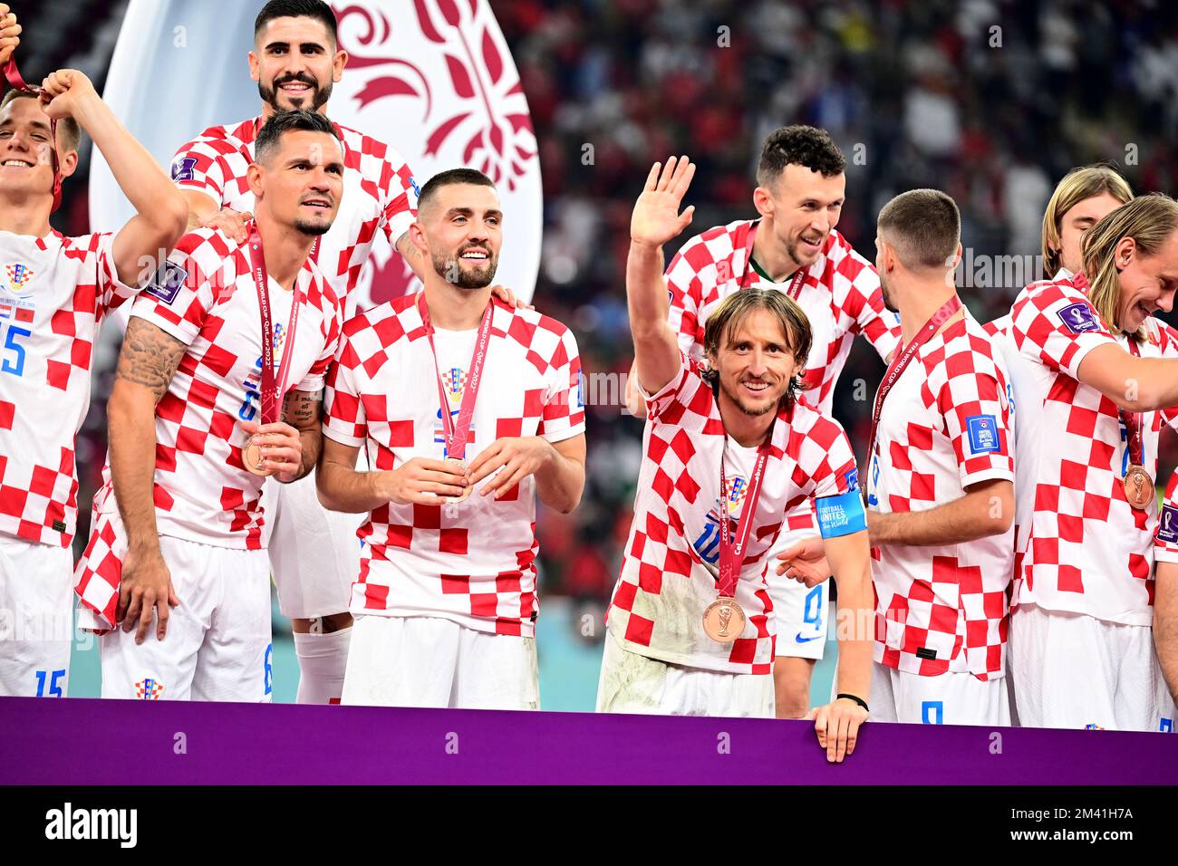 DOHA, QATAR - DECEMBER 17: Mario Pasalic ,Martin Erlic ,Dejan Lovren ,Mateo Kovacic ,Ivan ...