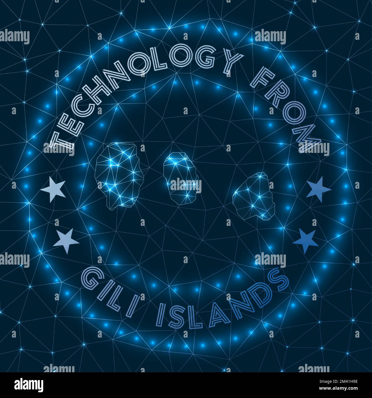 Technology From Gili Islands. Futuristic geometric badge of the island ...