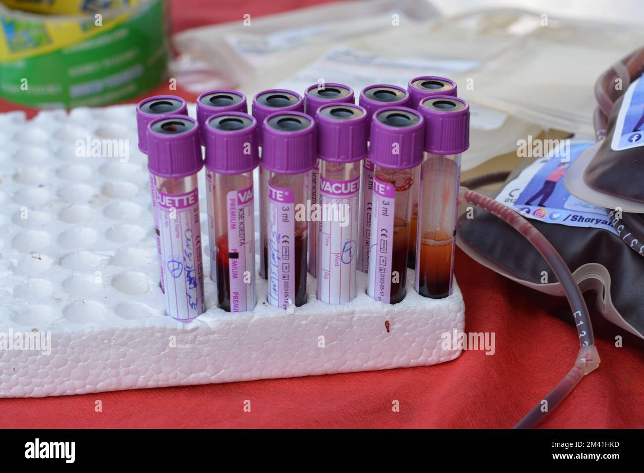 Collected blood sample hi-res stock photography and images - Alamy