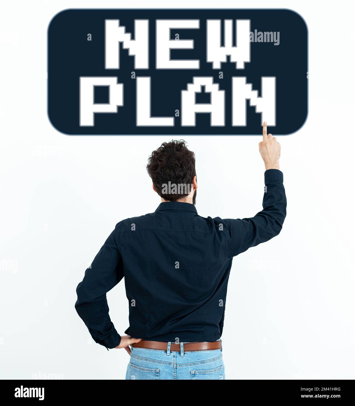 Hand writing sign New Plan. Concept meaning Start of a detailed ...