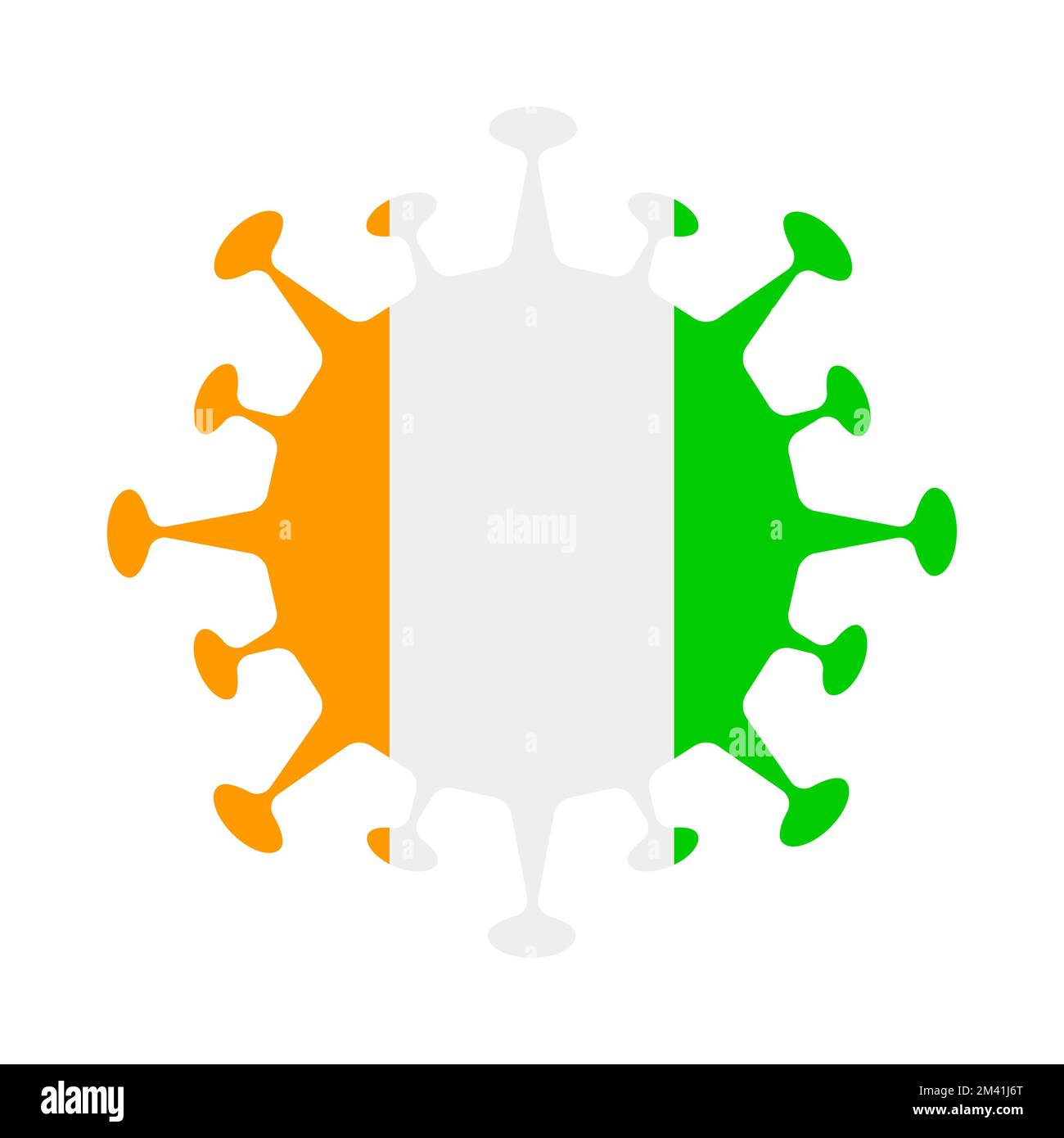 Flag of Ivory Coast in virus shape. Country sign. Vector illustration ...