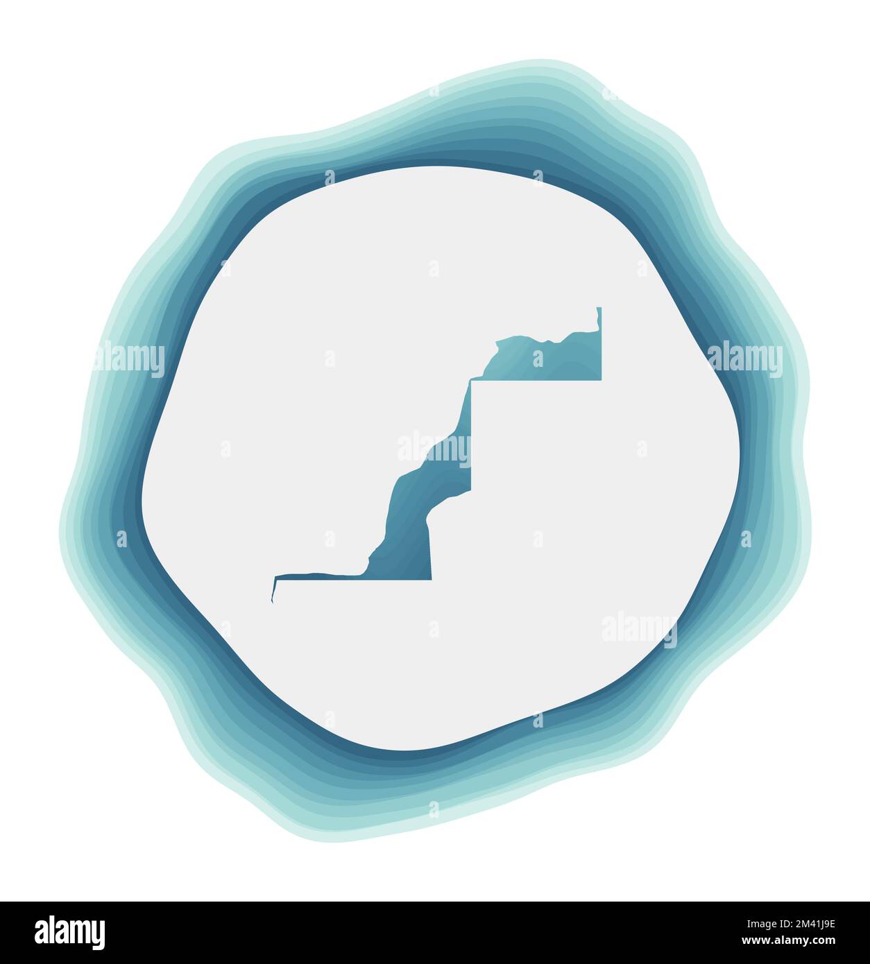 Western Sahara logo. Badge of the country. Layered circular sign around ...