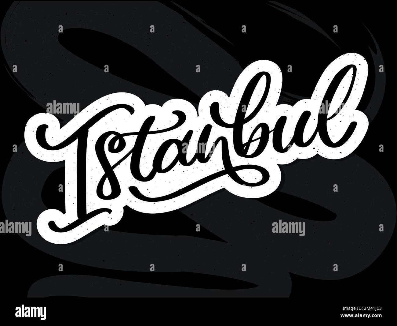 Istanbul. Hand lettering. Vector logo of Istanbul in black color with ...