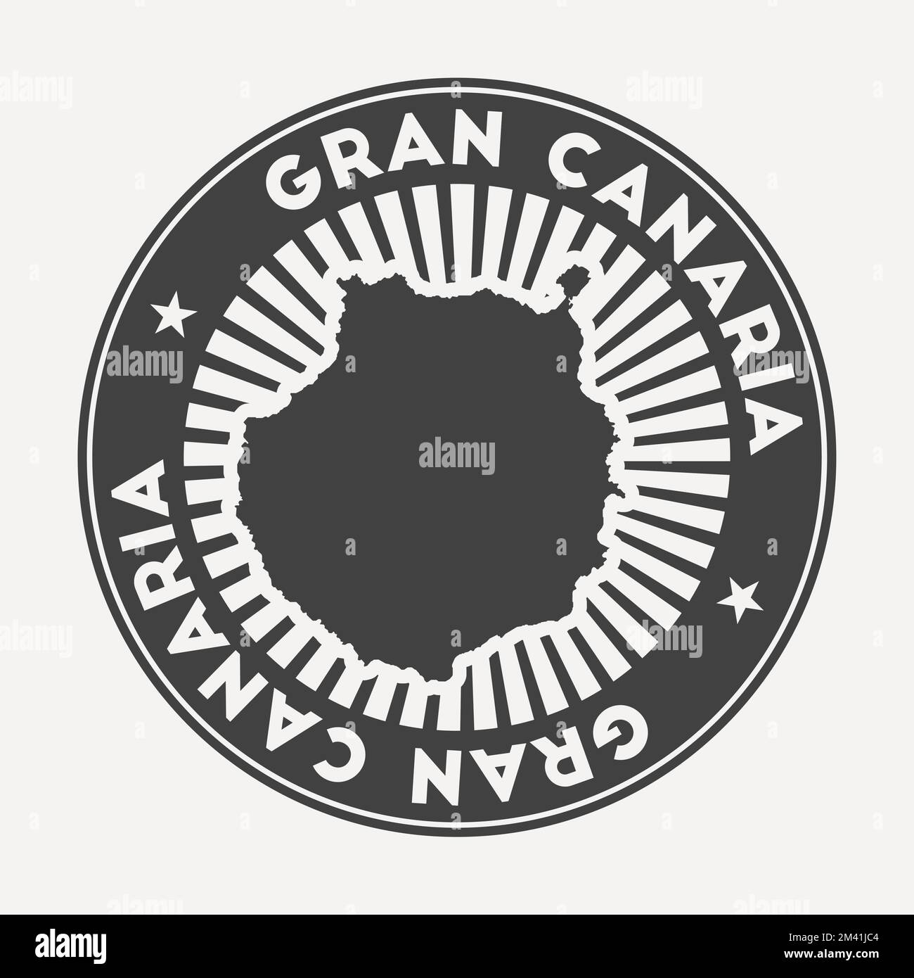 Gran Canaria round logo. Vintage travel badge with the circular name ...