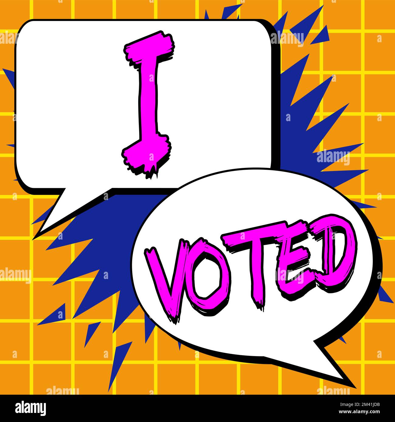 Writing displaying text I Voted. Concept meaning indication of a choice ...