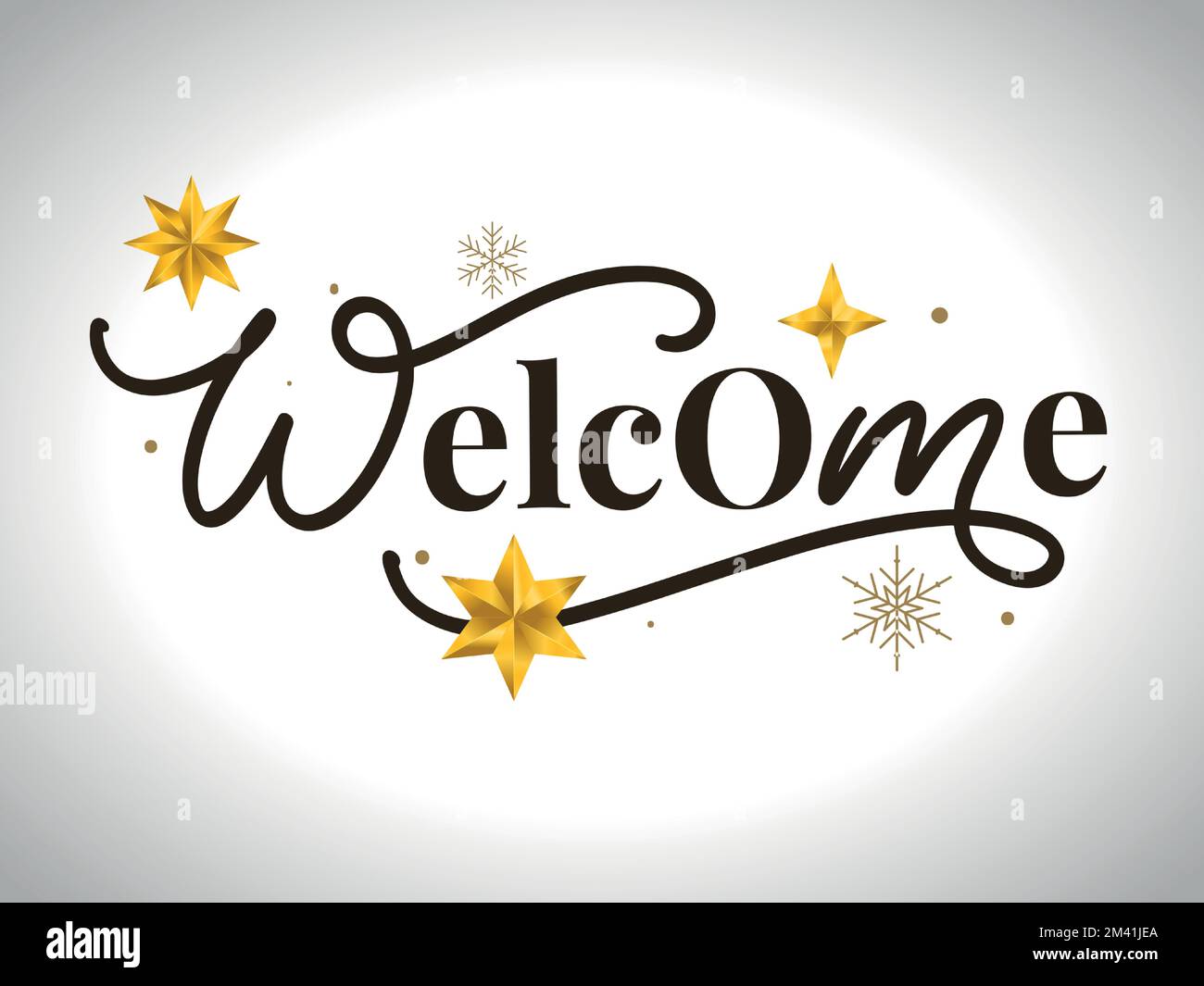 Welcome - calligraphic inscription with smooth lines Stock Vector Image ...