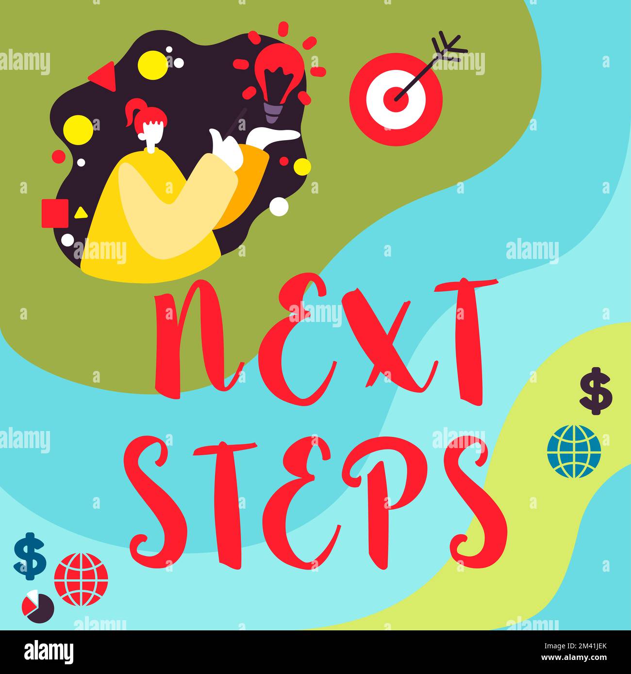 Inspiration showing sign Next Steps. Business idea numper of process ...