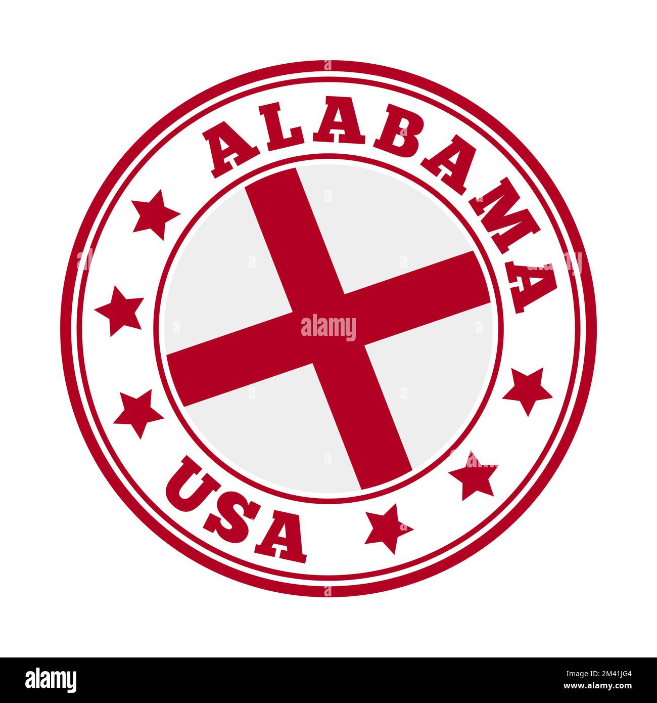 Alabama sign. Round US state logo with flag of Alabama. Vector ...