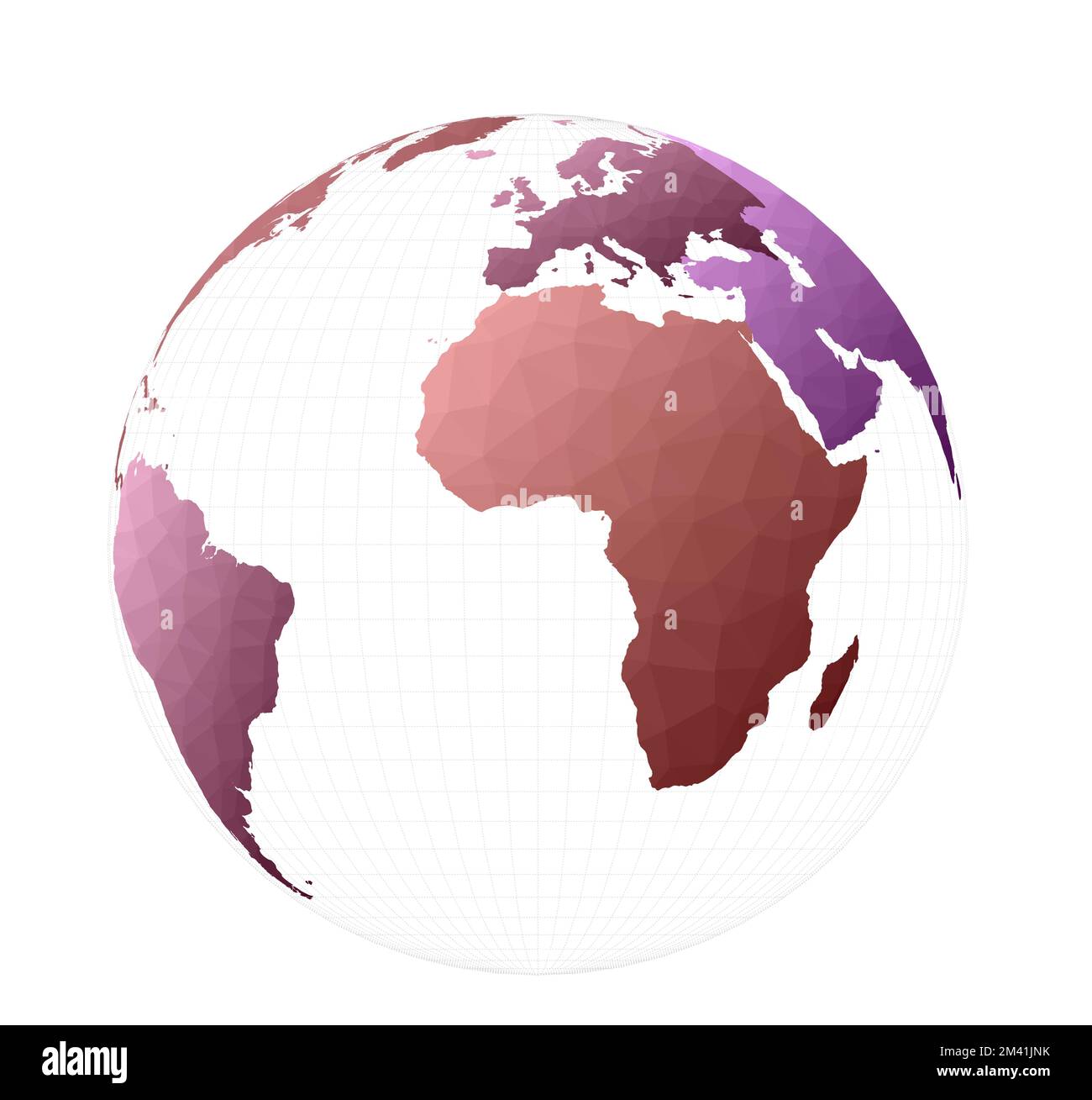 Low poly style world map. Orthographic projection. Enchanting vector ...