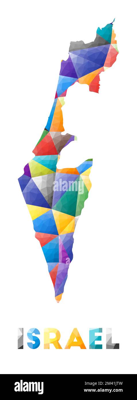Israel - colorful low poly country shape. Multicolor geometric ...