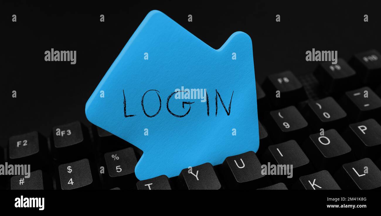Text Sign Showing Log In Business Showcase Go Through The Procedures To Begin Use Of A Computer