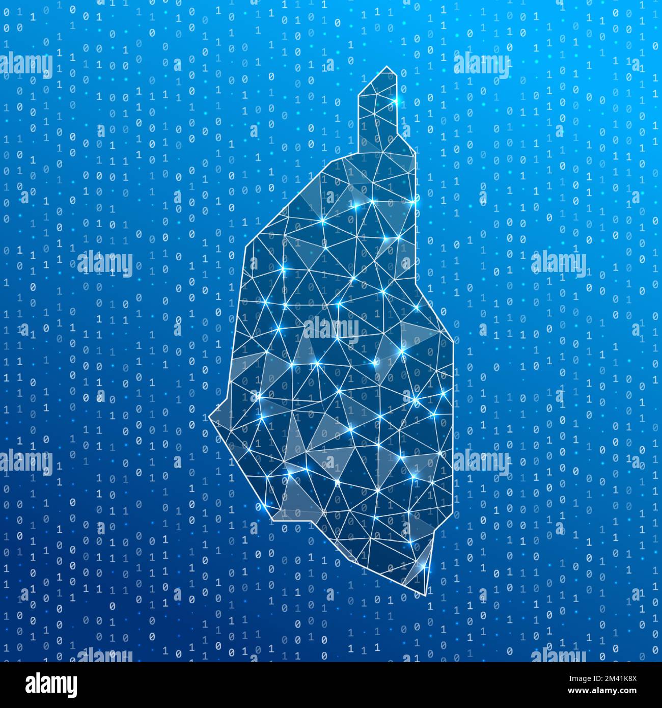 Network map of Kapas Island. Island digital connections map. Technology ...