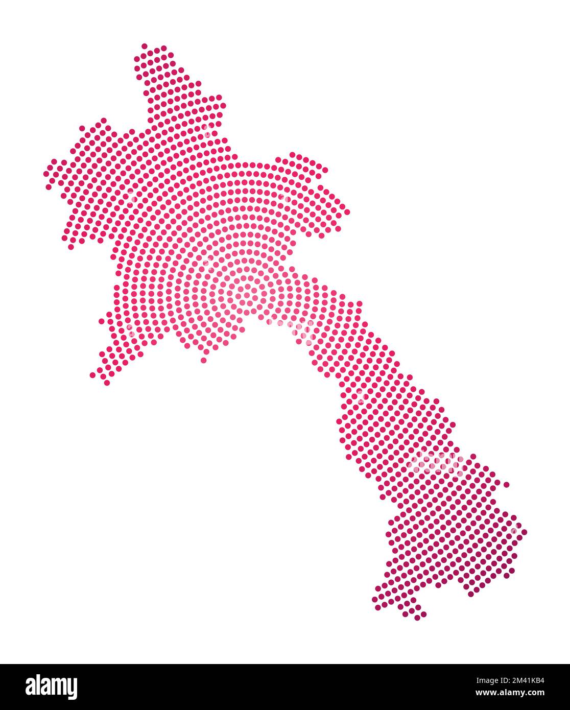 Laos dotted map. Digital style shape of Laos. Tech icon of the country ...