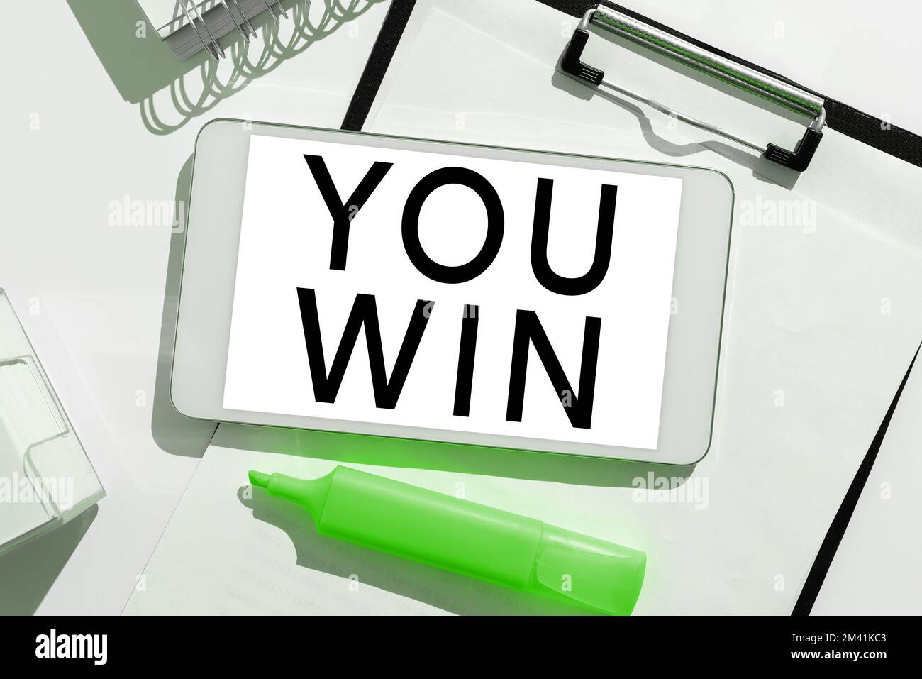 Text caption presenting You Win. Business concept be first in school ...