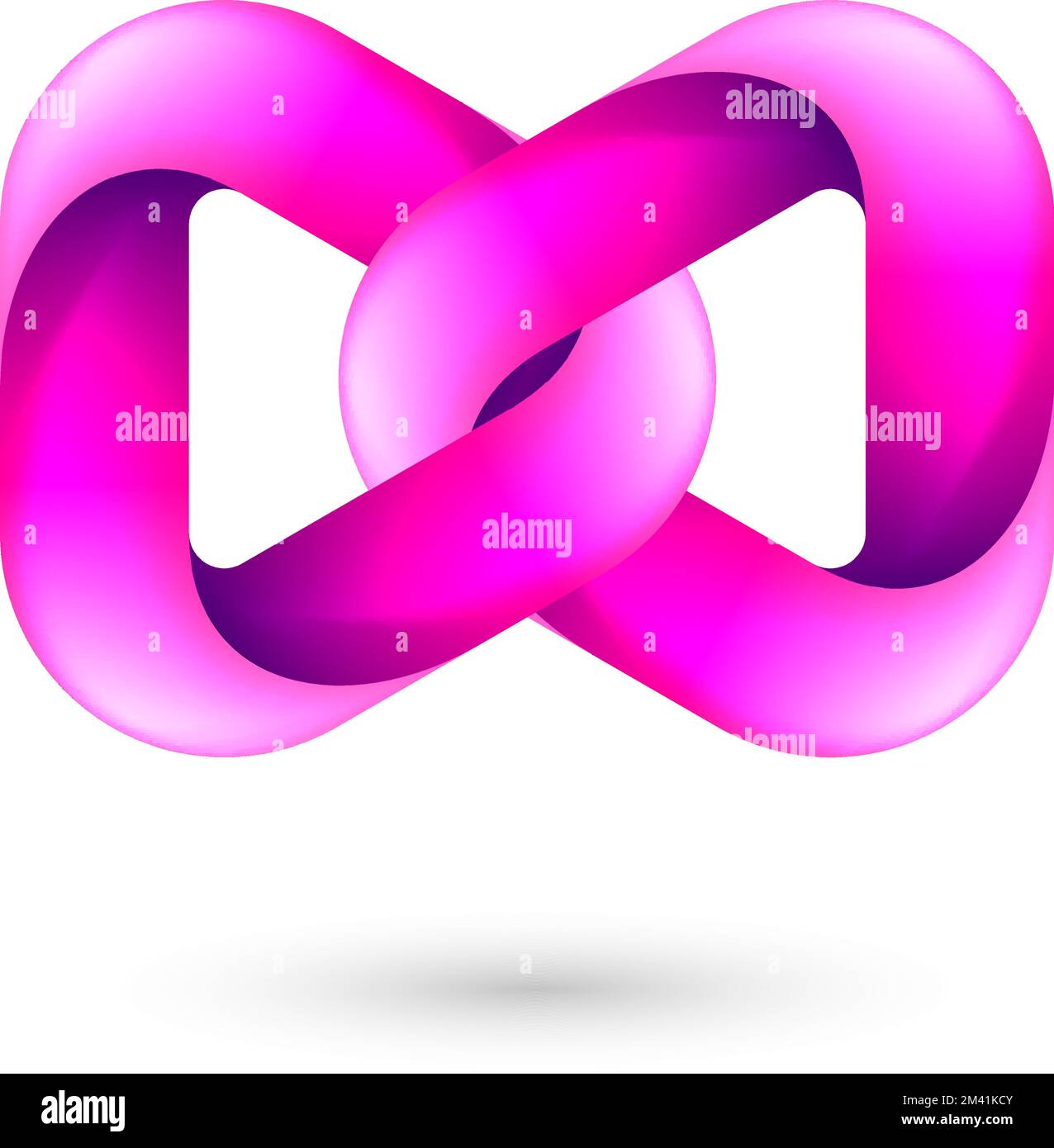 Abstract Pink Model of Geometric Torus Knot Object. Illustration for ...