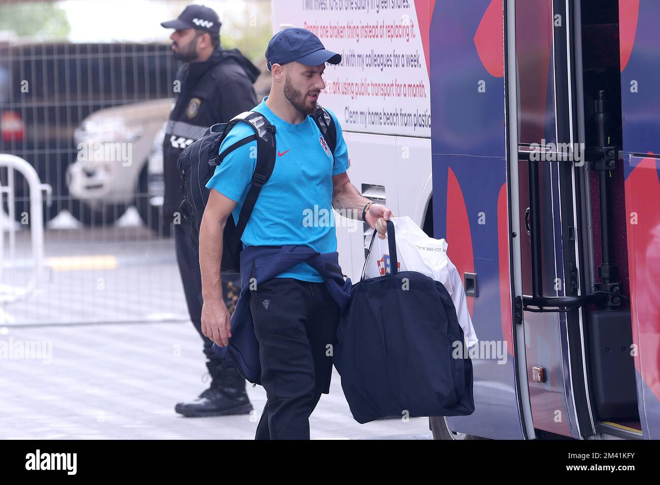 Nikola Vlasic of Croatia is seen leaving Hilton Dona Hotel after ...