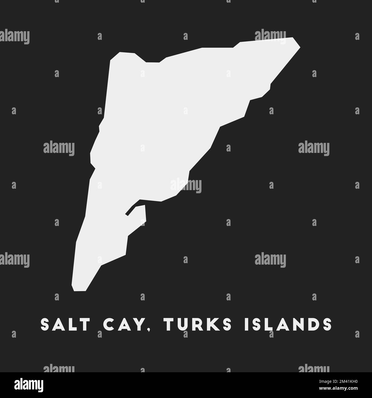 Salt Cay, Turks Islands icon. Island map on dark background. Stylish ...
