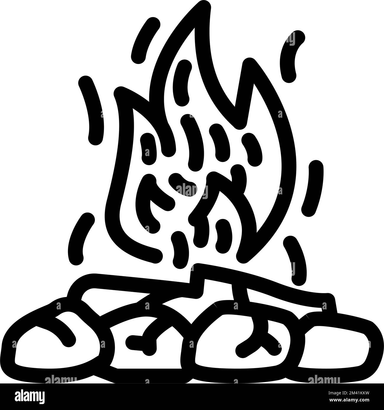 campfire line icon vector illustration Stock Vector Image & Art - Alamy