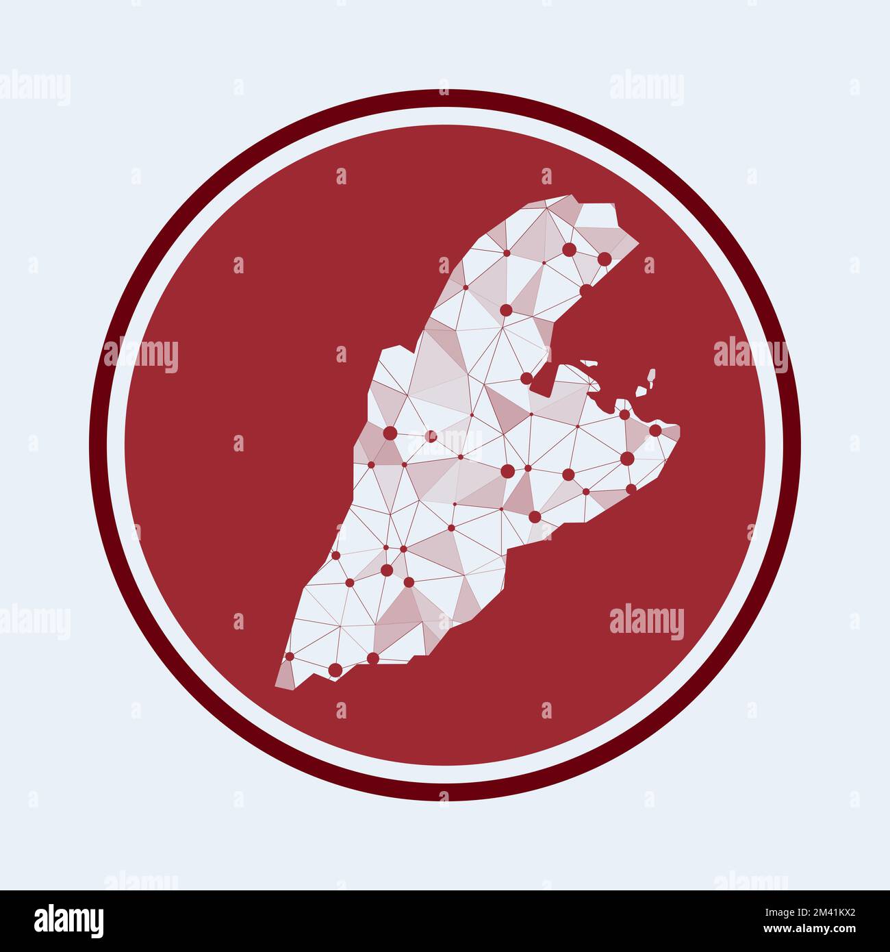 Kastellorizo icon. Trendy tech logo of the island. Geometric mesh round ...