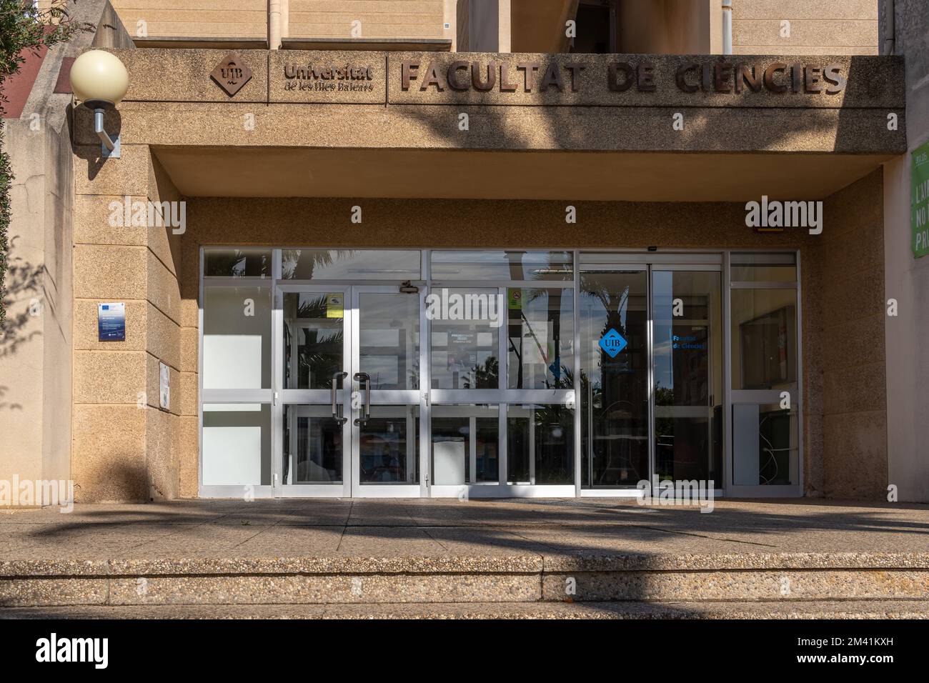 Palma de Mallorca, Spain; december 15 2022: Main facade of the Faculty ...