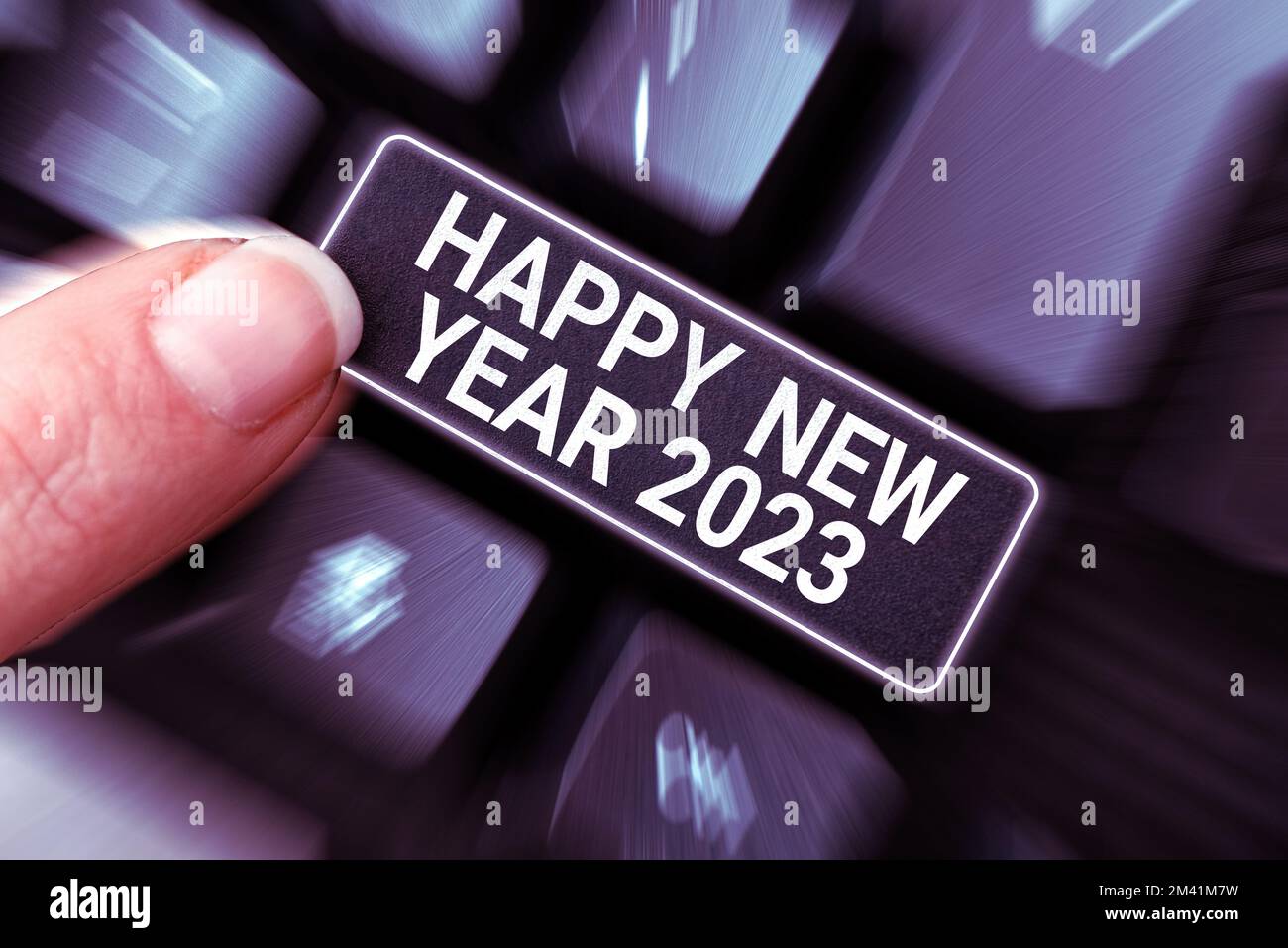 Hand writing sign Happy New Year 2023. Business idea Greeting ...