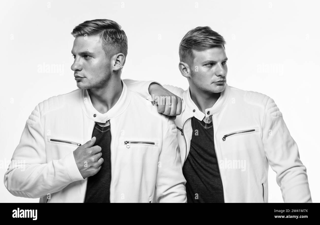 two blonde cousin. young confident brothers. confident casual models ...