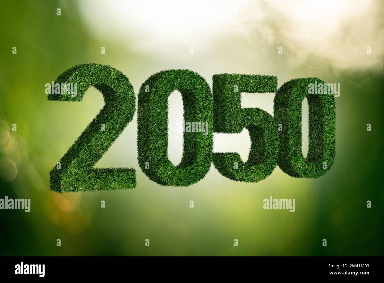Numbers 2050 from grass. A symbol of sustainable development and full ...