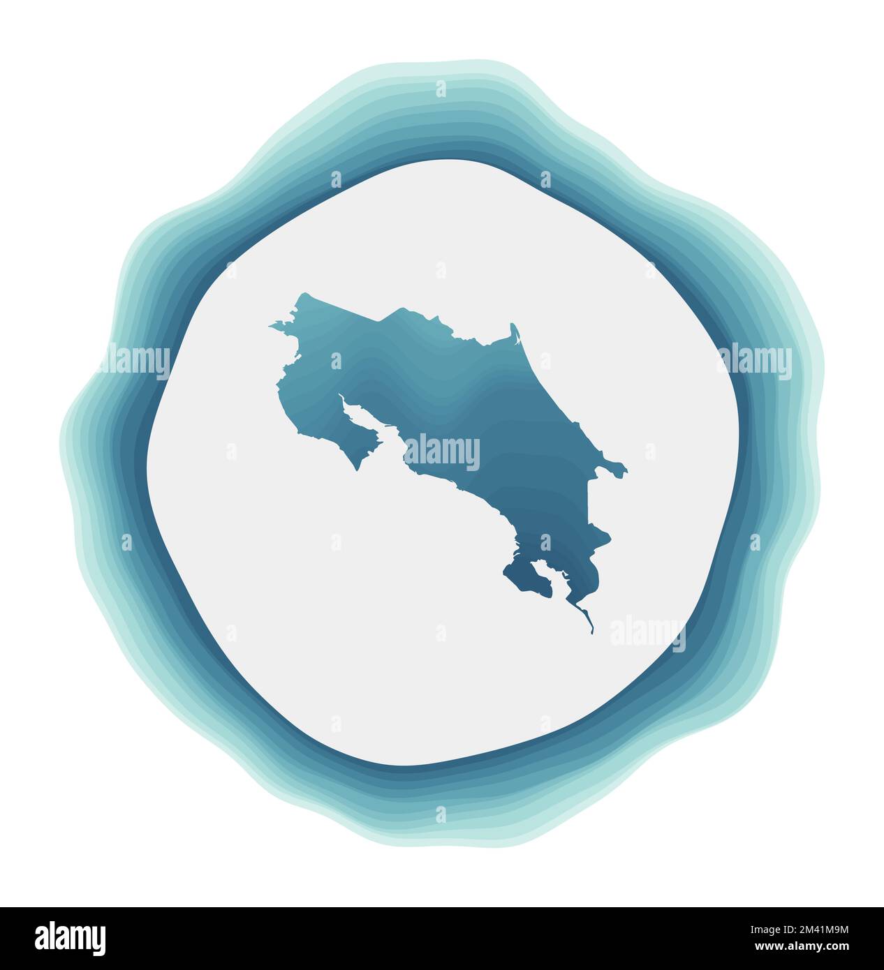 Costa Rica logo. Badge of the country. Layered circular sign around ...