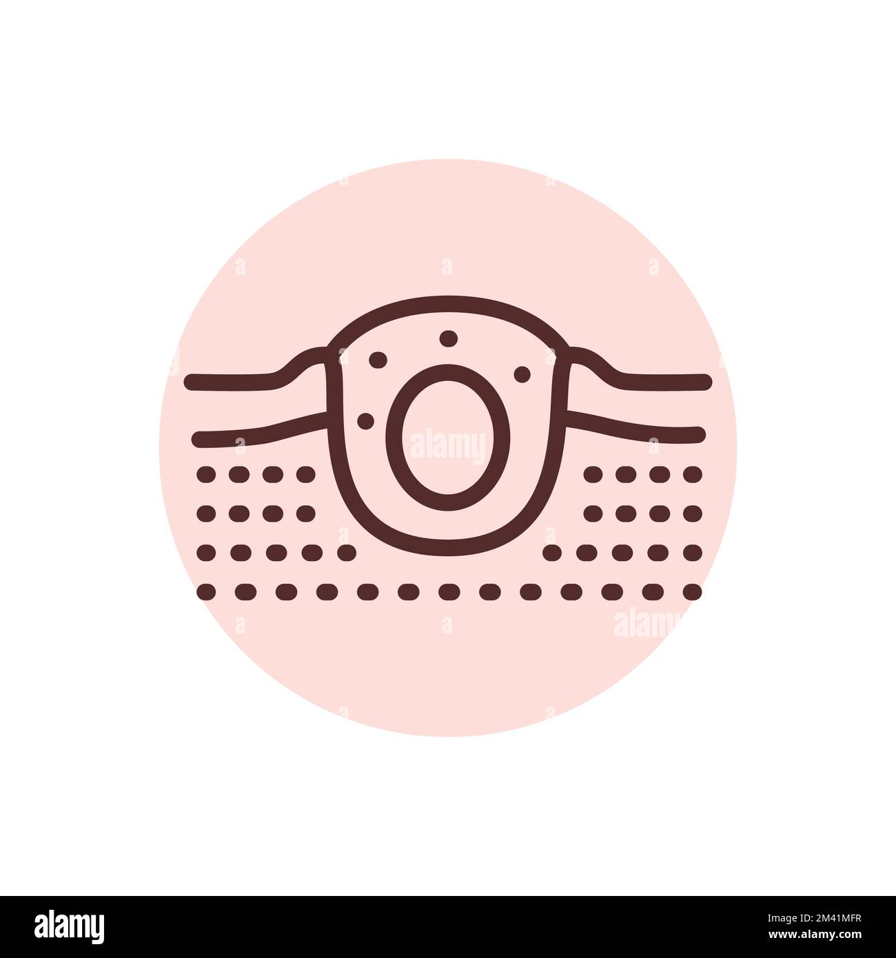 Black Dot Line Icon Dermatology Disease Skin Problem Stock Vector