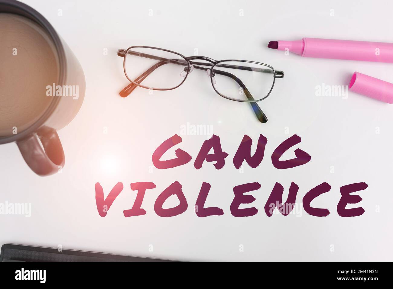 Hand writing sign Gang Violence. Business approach infringement of the ...