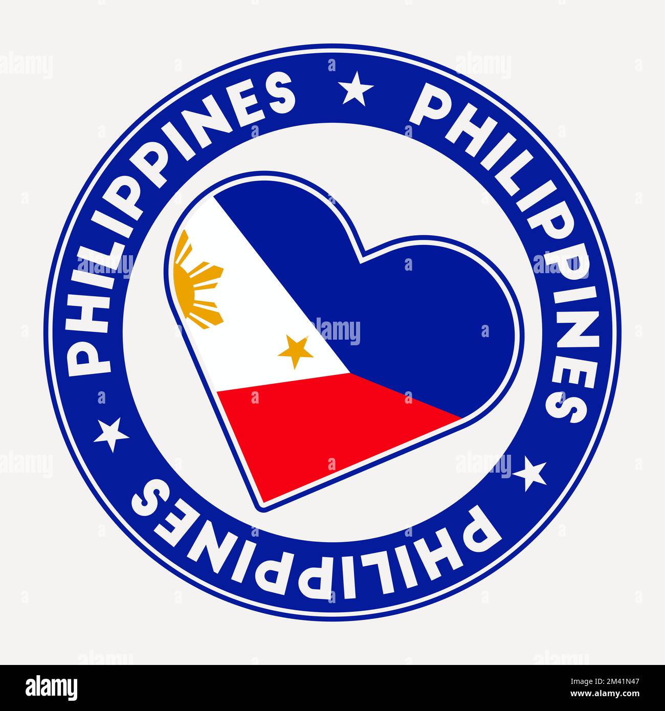 Philippines heart flag badge. From Philippines with love logo. Support ...