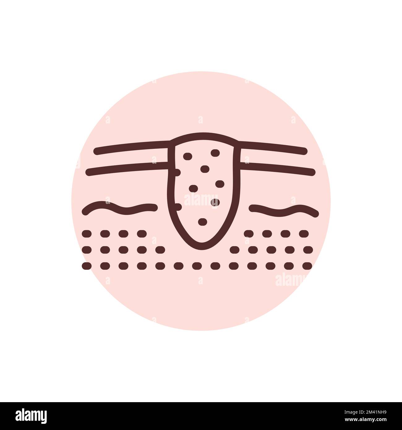 Skin Cancer Black Line Icon Dermatology Disease Skin Problem Stock