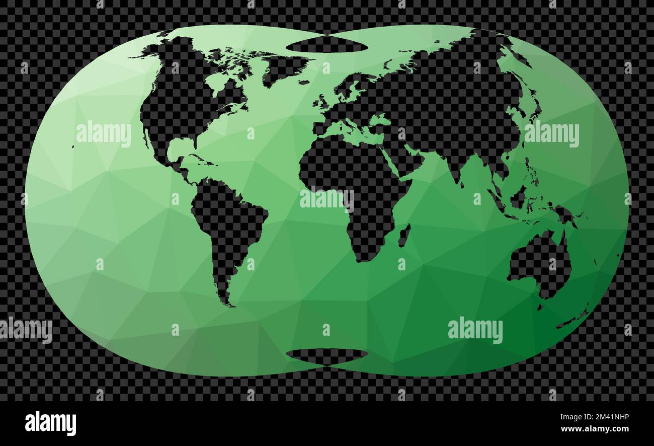 Geometric world map. Laskowski projection. Polygonal map of the world ...