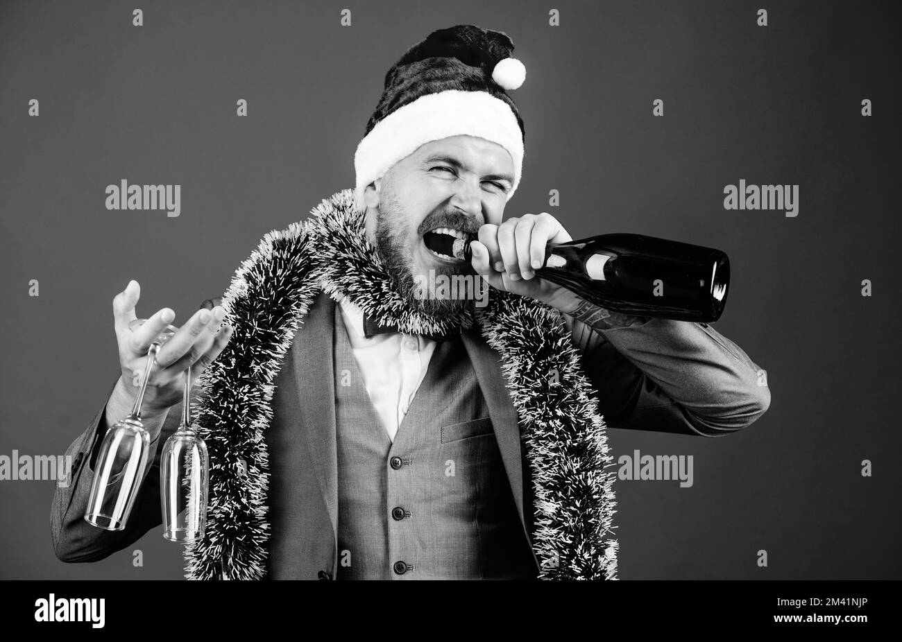 Family celebrating xmas new Black and White Stock Photos & Images - Alamy